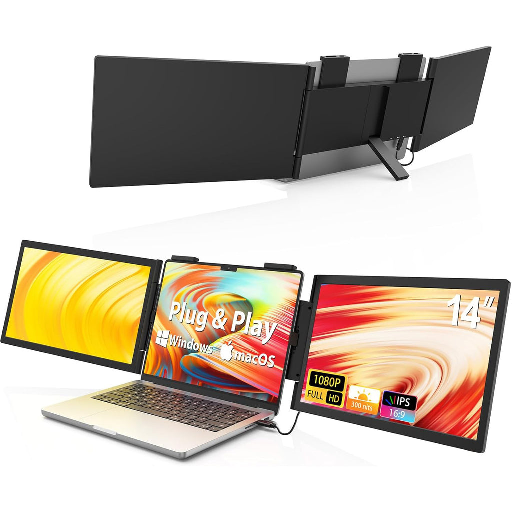 14-inch Dual-screen Portable Monitor Dell for Gaming Laptop PC ...